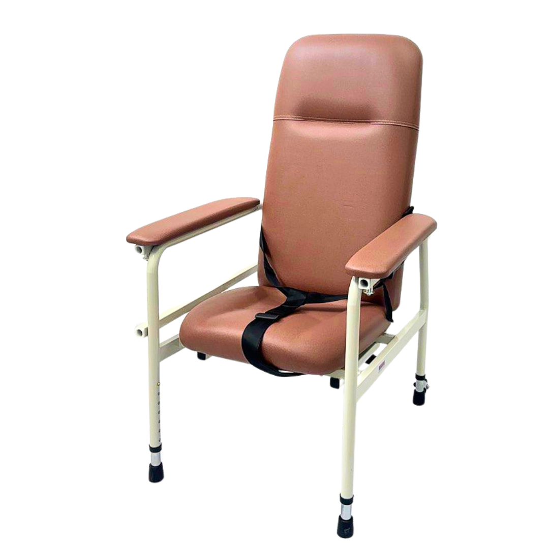 Height Adjustable Stationary Geriatric Chair with Tray - Dnr Wheels
