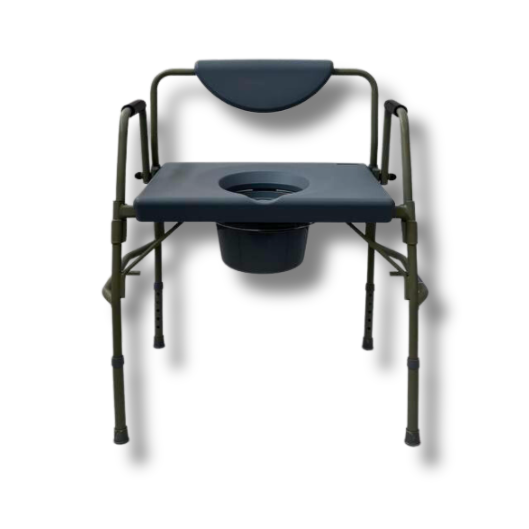 Height Adjustable Stationary Bariatric Commode - Dnr Wheels