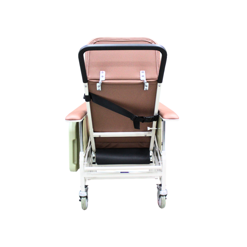Mobile Geriatric Chair with Drop Down Armrest - Dnr Wheels