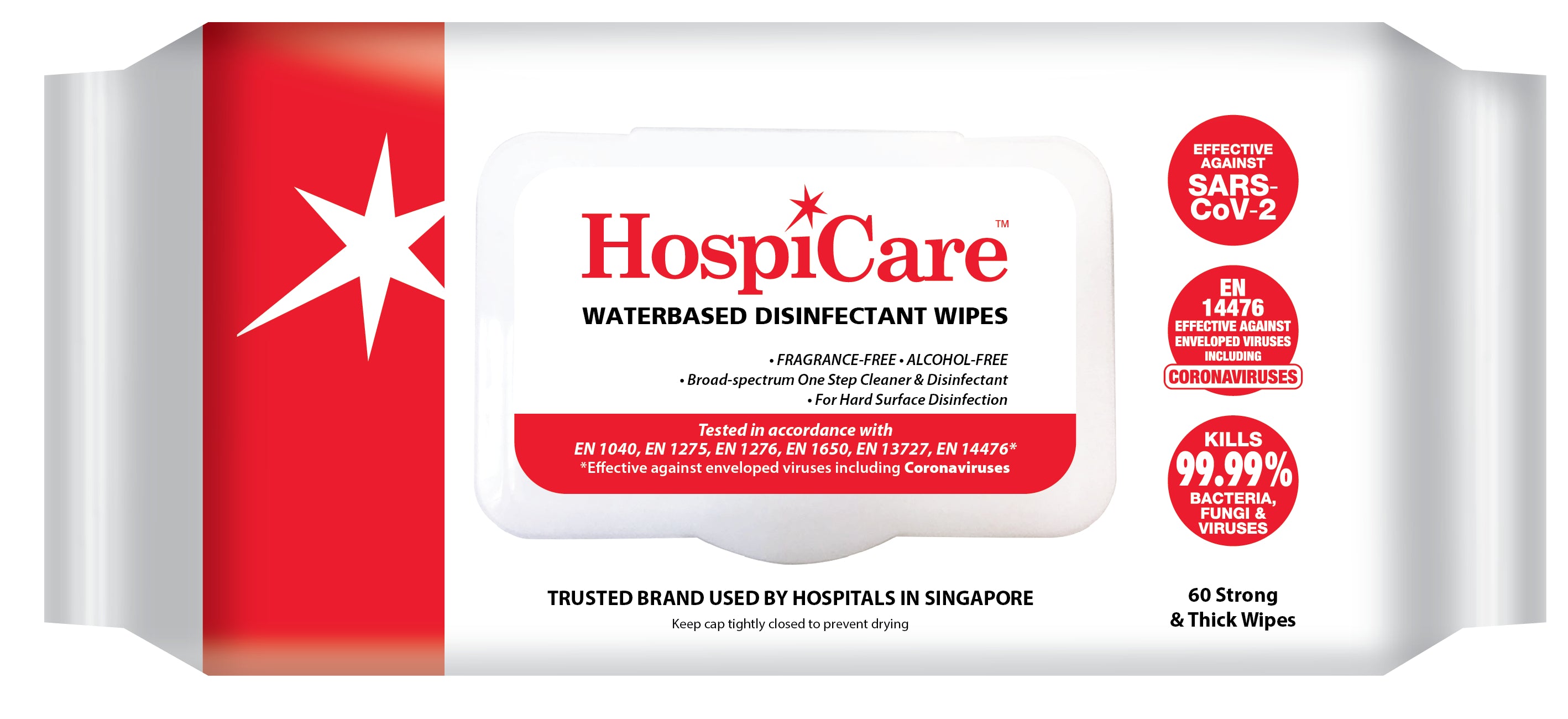 Hospicare 60R Multi Surface Disinfectant Wipes | Kills 99.99% Germs | DNR