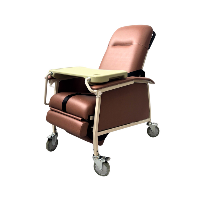 Manual Reclining Geriatric Chair with Tray - Dnr Wheels