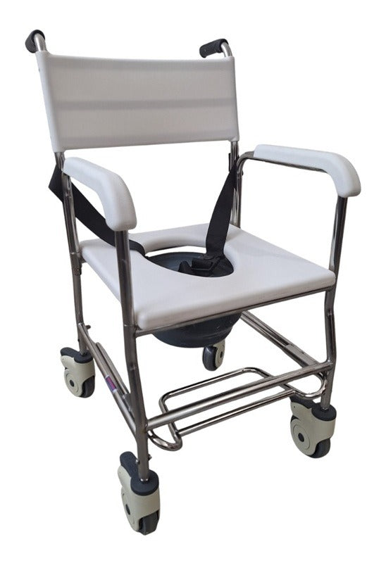 Stainless Steel Deluxe Commode - Dnr Wheels