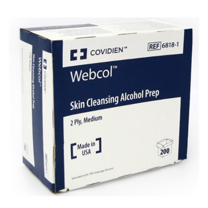 COVIDIEN Webcol Skin Cleansing 70% Alcohol Prep Pads | DNR Wheels