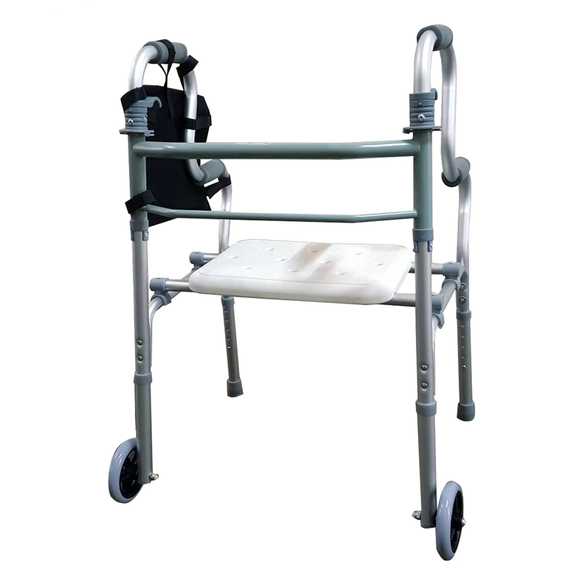 Foldable Rising Walking Frame With Seat - Dnr Wheels