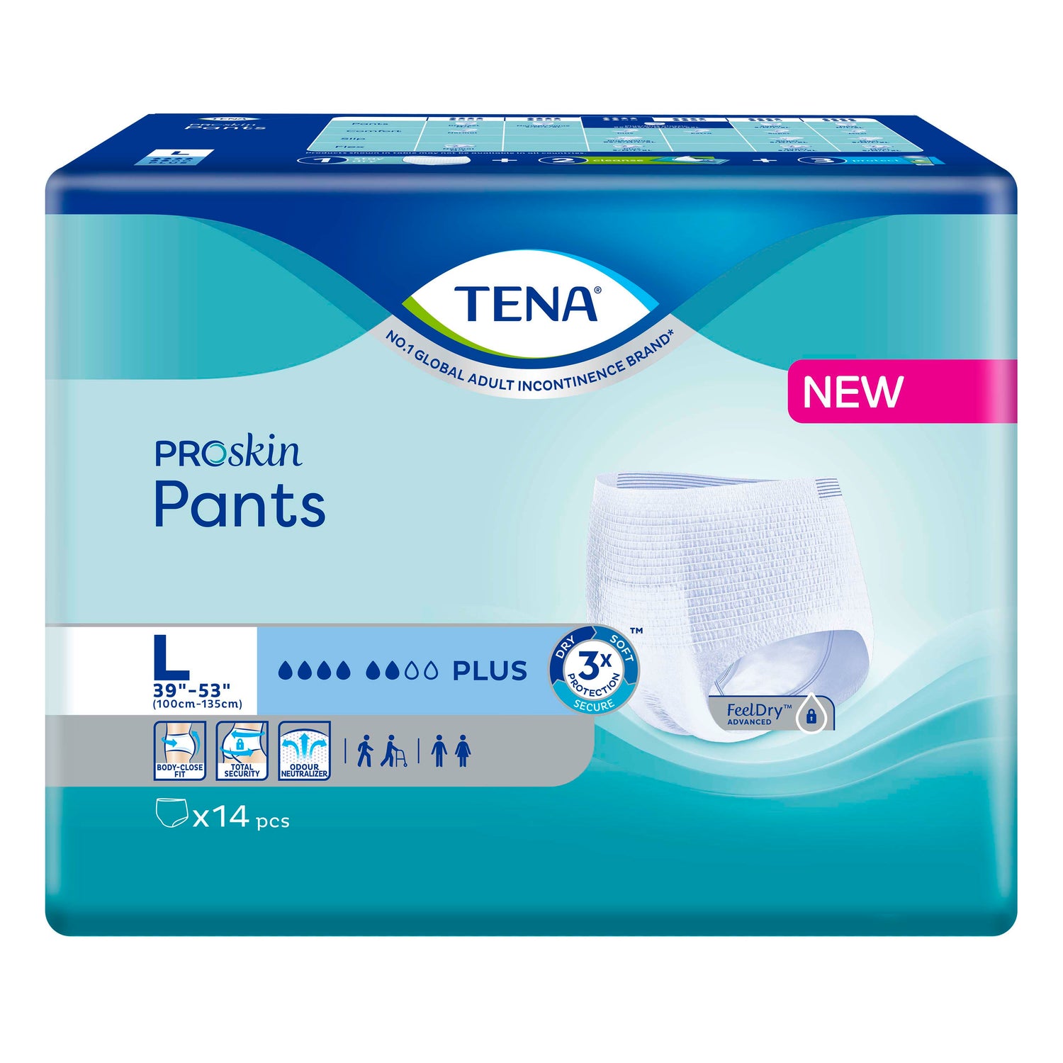 TENA ProSkin Pants Plus Medium Large 6 Drops - Dnr Wheels
