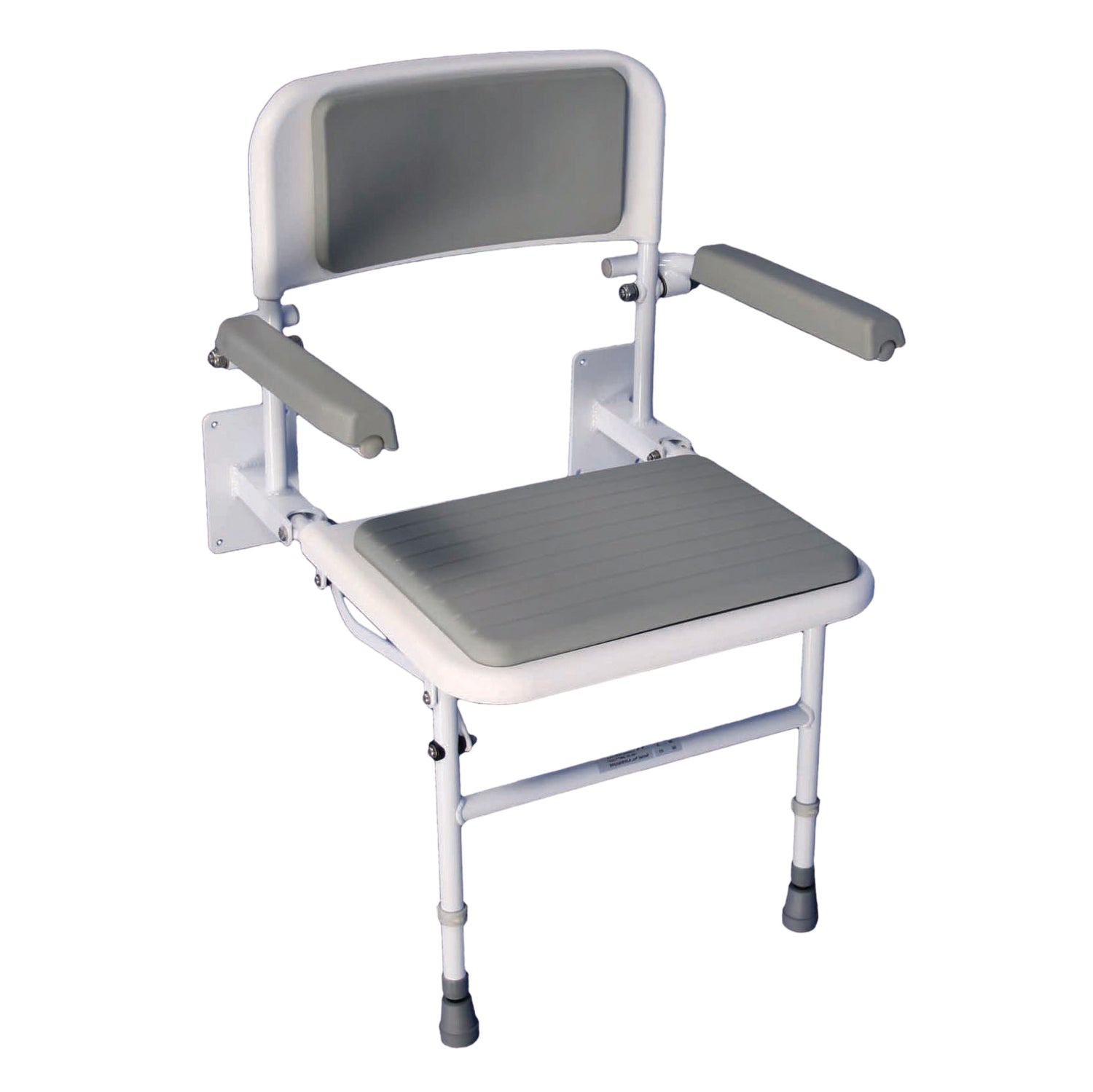 Wall-Mounted Padded Shower Seat with Armrest & Backrest - Dnr Wheels
