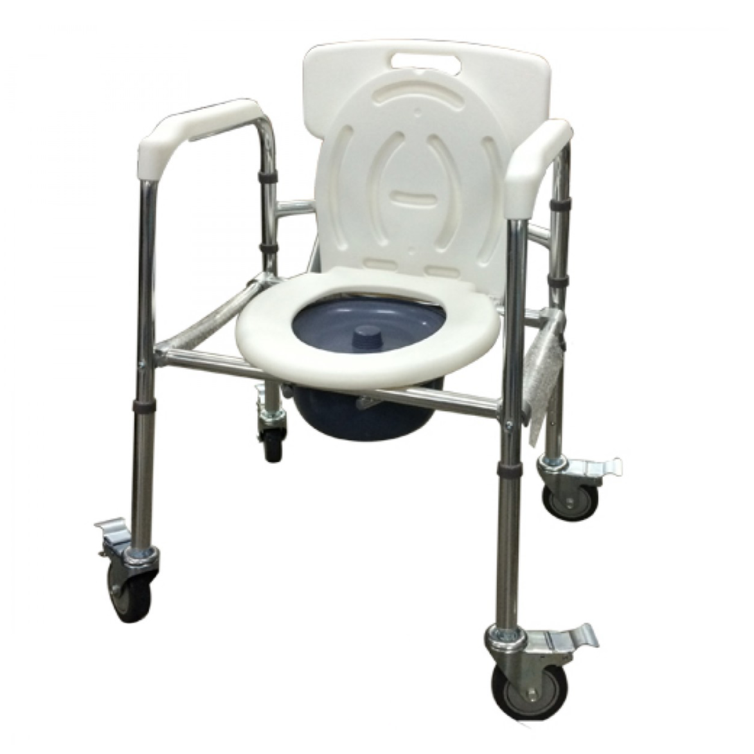 Aluminium Foldable Mobile Commode - Dnr Wheels